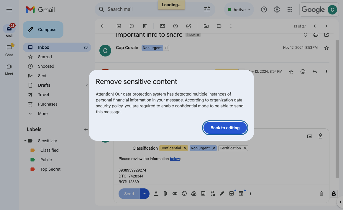 Workspace data loss protection (DLP) for Gmail is now generally ...